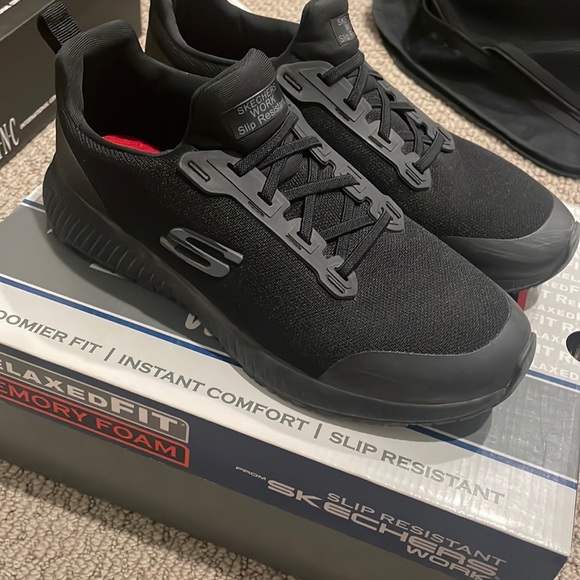 Skechers | Shoes | Skechers Slip Resistant Memory Foam Work Shoe | Poshmark